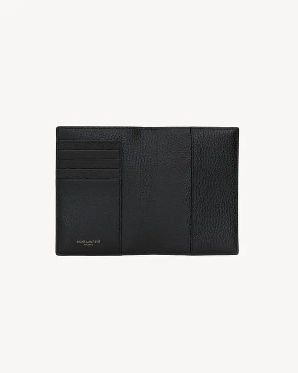 Saint Laurent Tiny Cassandre Passport Holder - Black