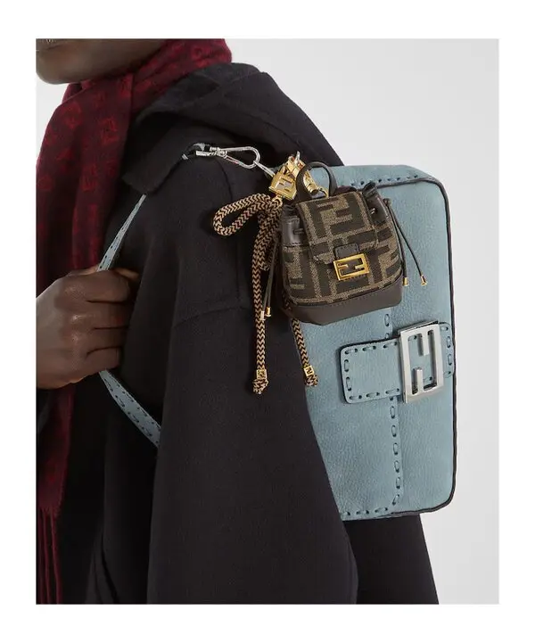 Fendi Nano Backpack Charm In Jacquard Ff Motif