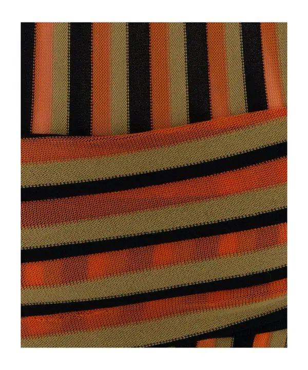 Blumarine Striped Tie-waist Knitted Mini Dress