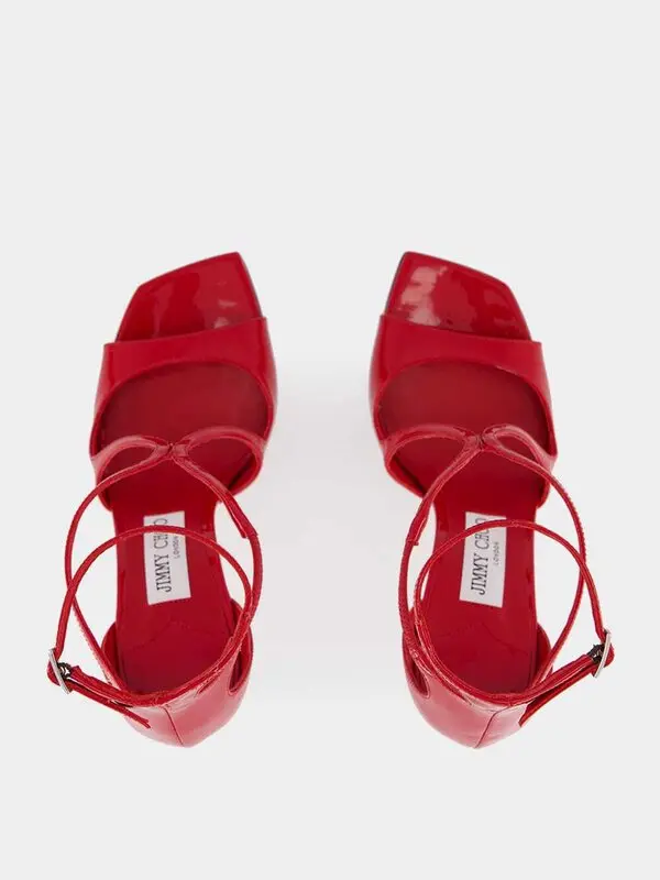 JIMMY CHOO Azia 95 Stiletto Sandals - Ruby Red