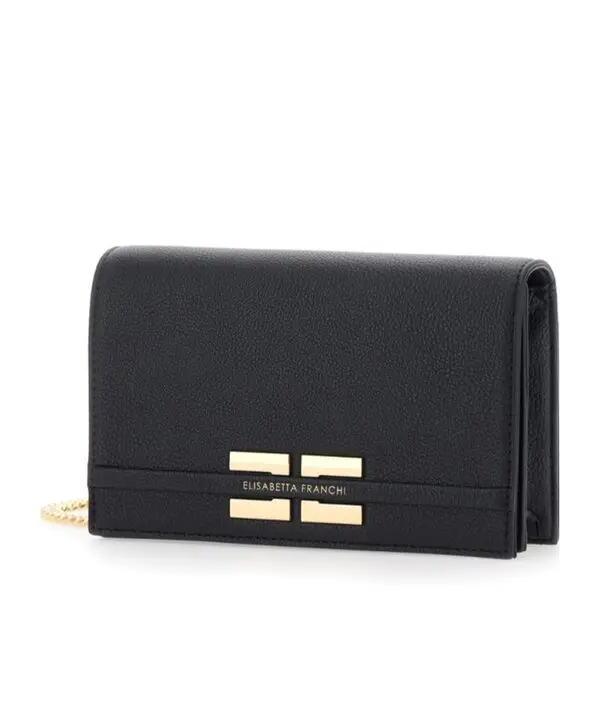 Elisabetta Franchi Chain Strap Logo Clutch Bag