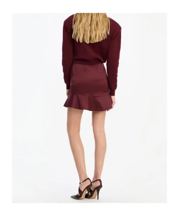 ROTATE BY BIRGER CHRISTENSEN Knit Cardigan With Metallic Logo Detail - Red