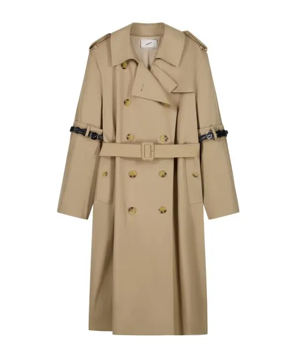 Coperni Mid-length Trench Coat With Defined Waist - Brown
