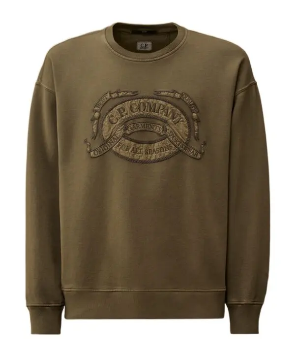 C.P. COMPANY Logo Crewneck Sweatshirt - Gun Gray