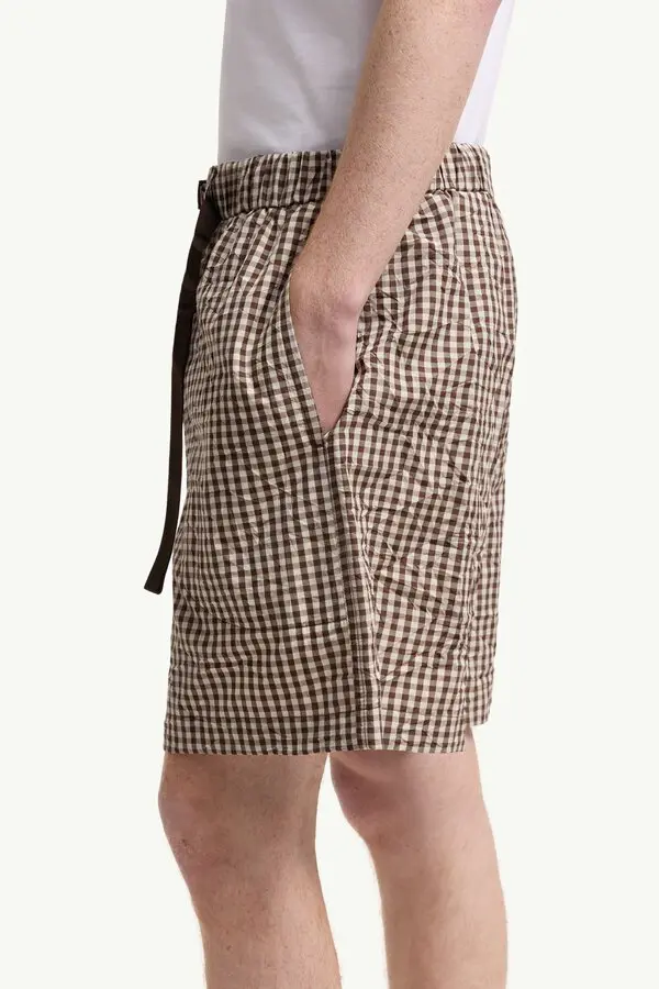 Moncler Vichy Cotton Blend Shorts