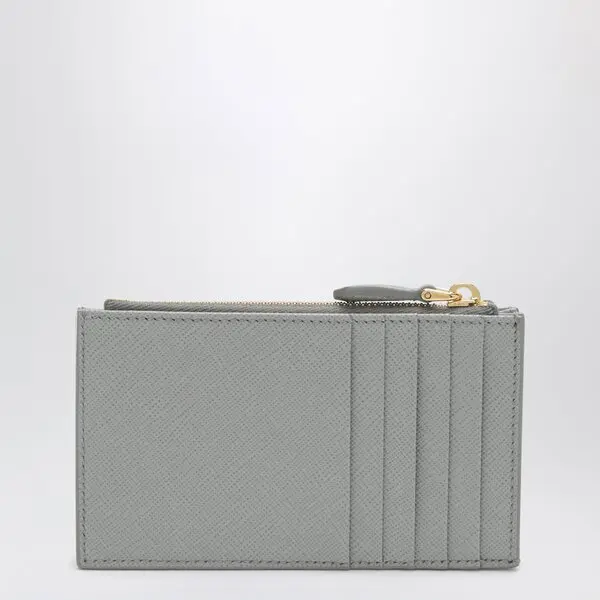 Prada Saffiano Zipped Cardholder - Gray