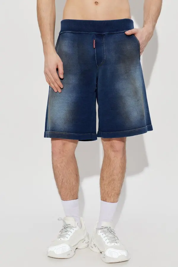 Dsquared2 Elasticated Waistband Denim Shorts - Blue