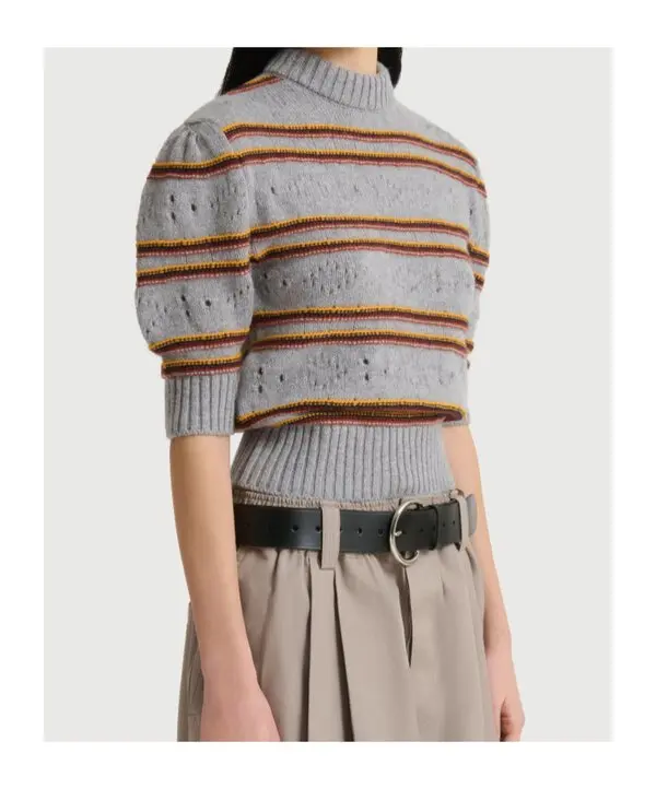 Marni Striped Cashmere Jumper With Openwork Knit