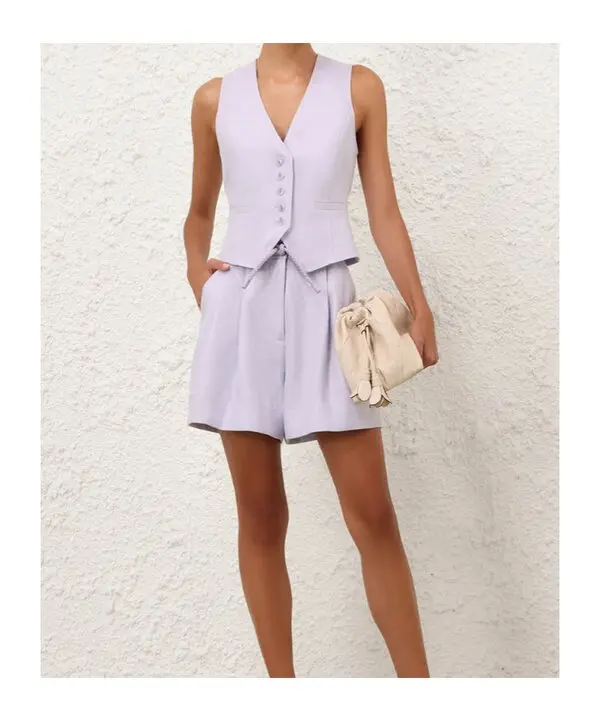 Zimmermann Luna Tailored Linen Shorts