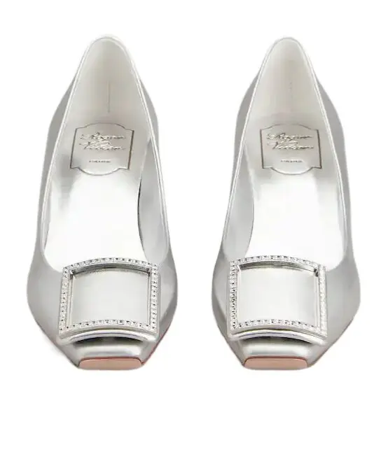 ROGER VIVIER Trompette Pumps In Leather - Silver