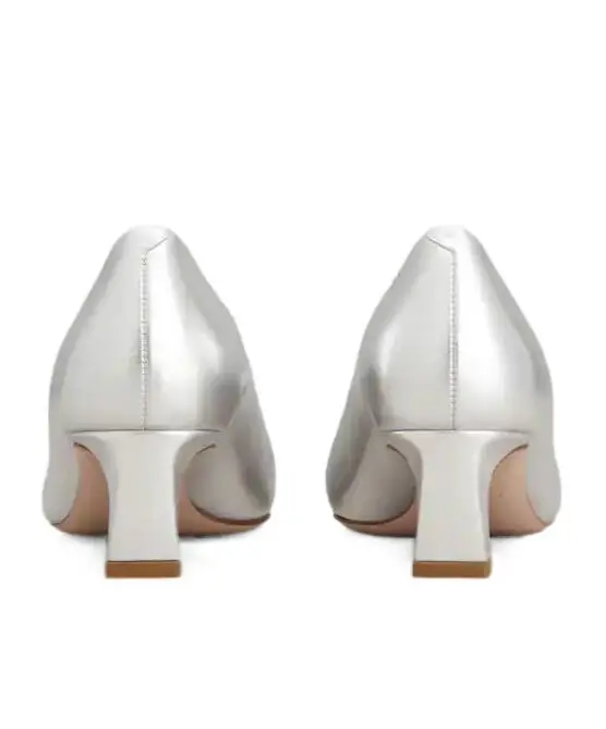 ROGER VIVIER Trompette Pumps In Leather - Silver