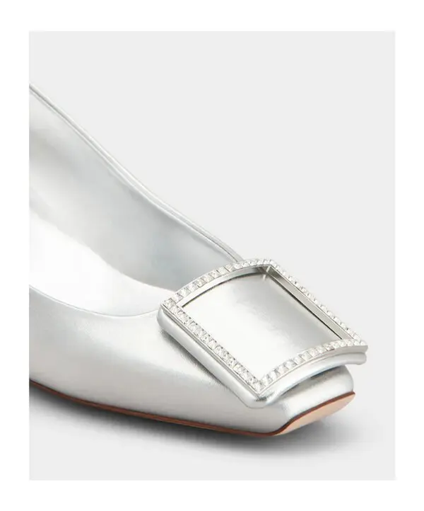 ROGER VIVIER Trompette Pumps In Leather - Silver
