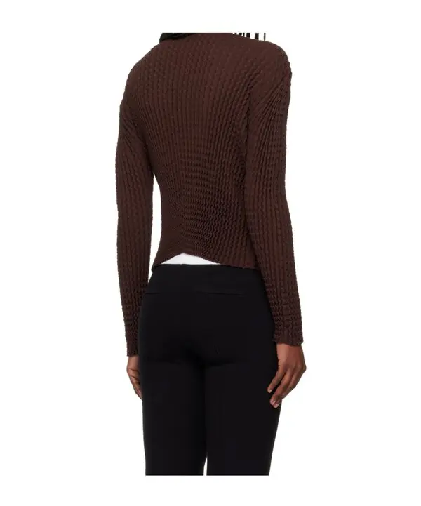 Issey Miyake Long-sleeved Button-down Knitwear - Black