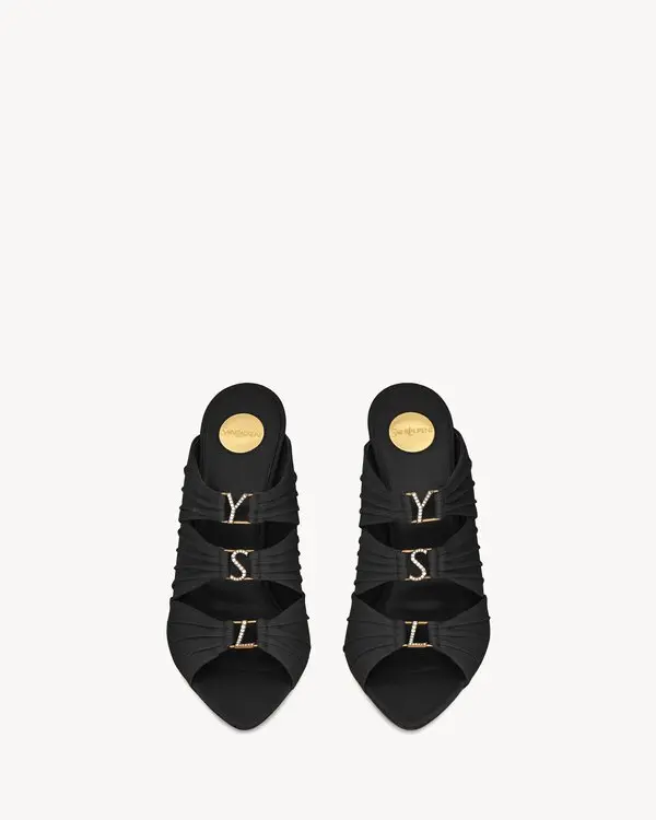 Saint Laurent Emilie Embellished Mules - Black