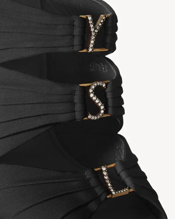 Saint Laurent Emilie Embellished Mules - Black