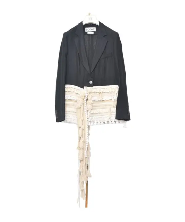 Loewe Multi Rope Cutaway Linen Jacket - Black