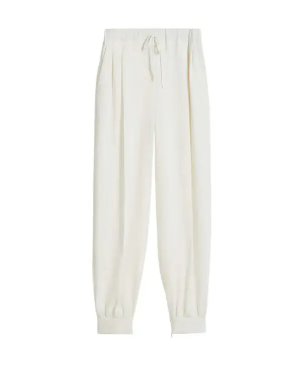 Max Mara Elastic Strap Design Casual Pants - White