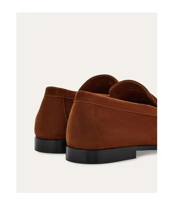 FERRAGAMO Suede Penny Loafers - Brown