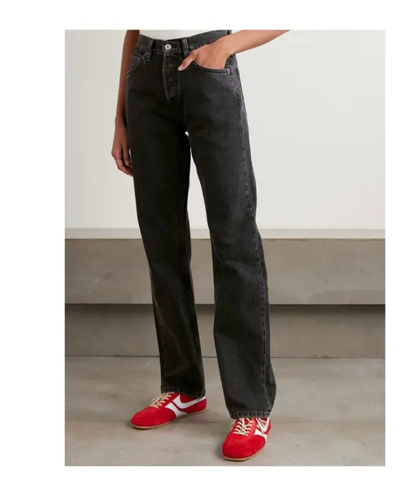 RE/DONE Pocketed Straight-leg Jeans - Black