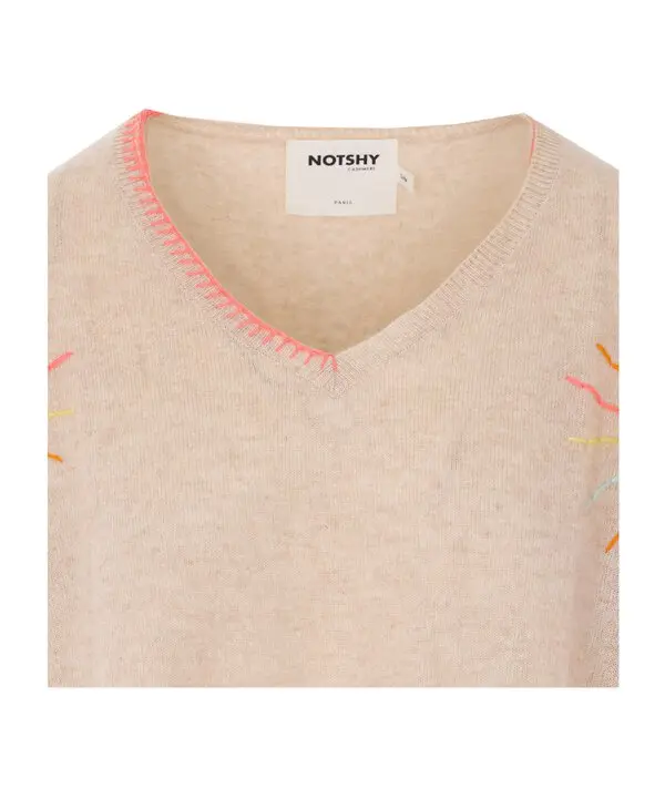 NOTSHY Flavy Embroidered V-neck Knitted Sweater