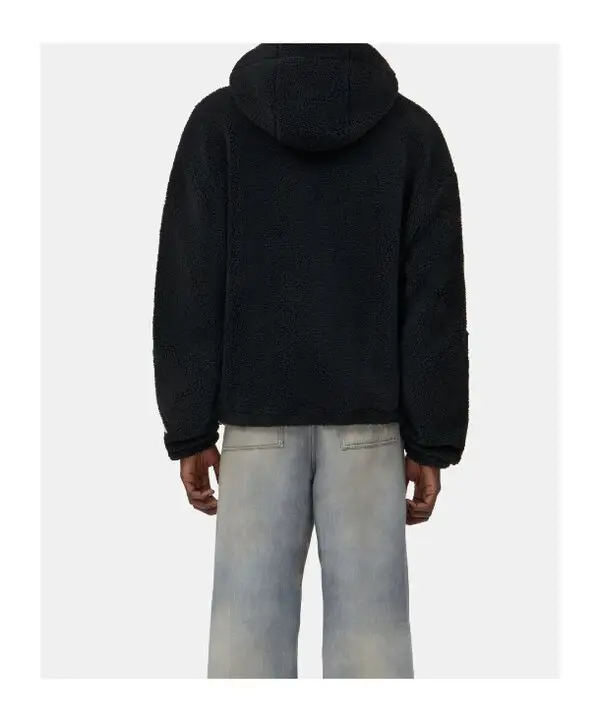 Amiri Bones Fleece Zip-up Hoodie - Black