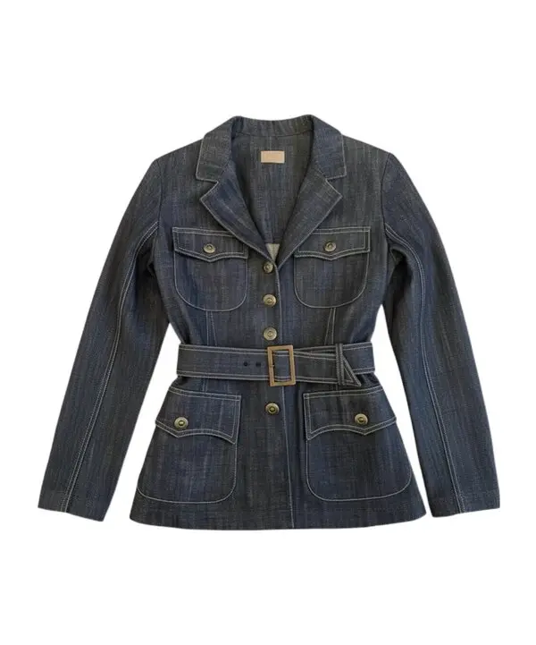 Alaïa Long-sleeved Denim Belted Jacket - Black
