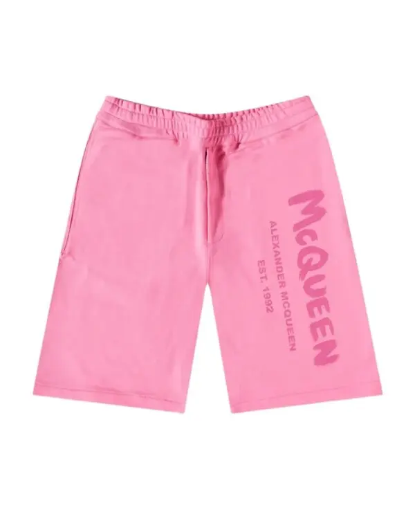 Alexander McQueen Logo Printed Relaxed Fit Shorts - Pink