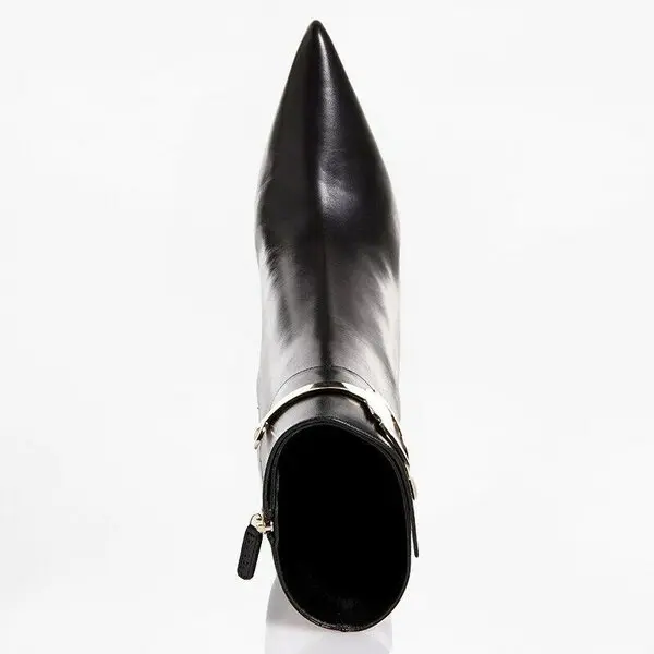 Gucci Ankle Boots With Side Zip And Gold Tone Hardware