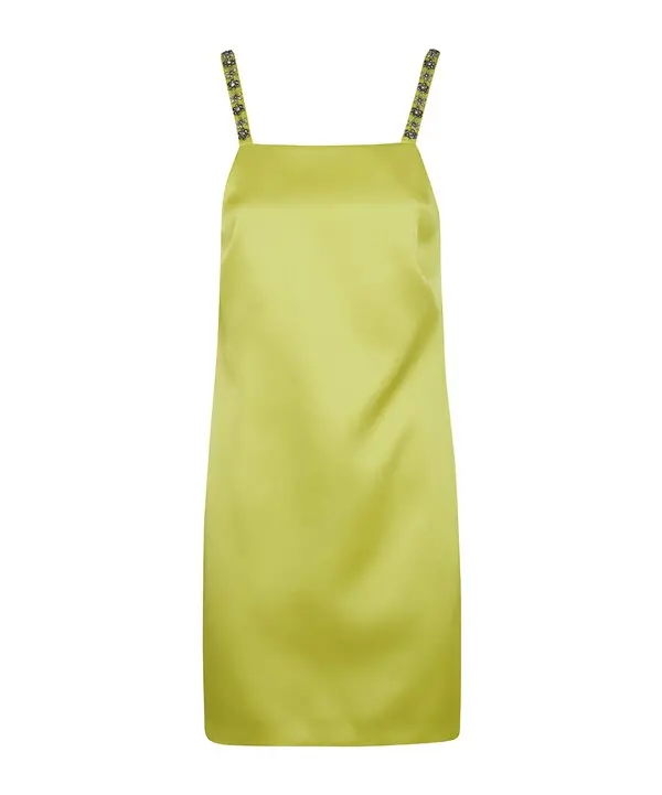 TWINSET Duchesse Embellished Short Dress - Green
