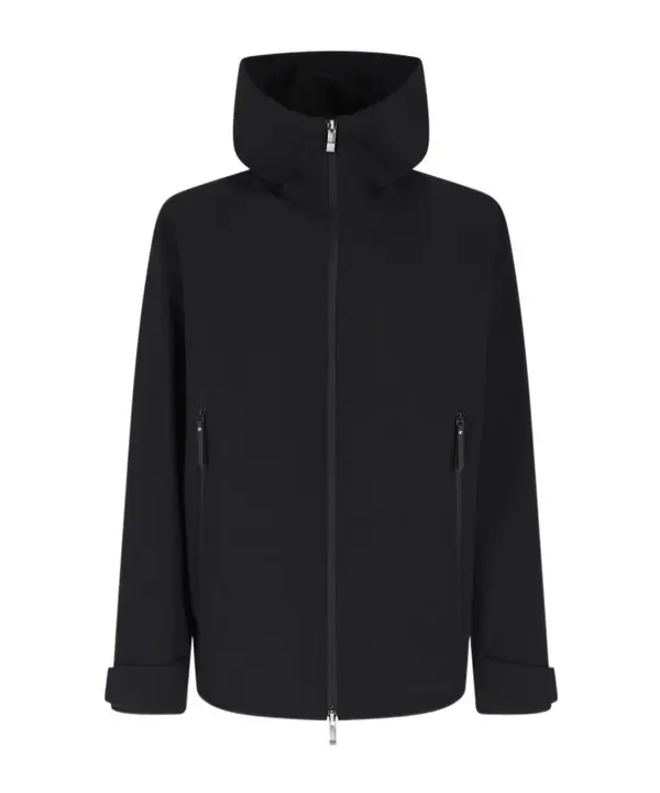 Moncler Zip-up Hooded Jacket With Removable Down Vest - Black