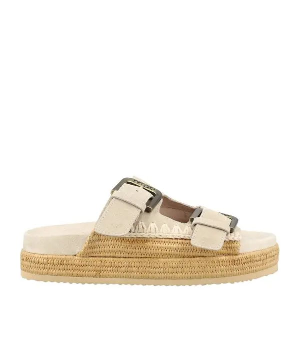 Mou Brandy Buckled Platform Sandals - Nude