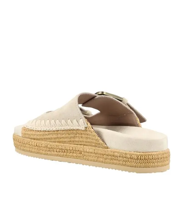Mou Brandy Buckled Platform Sandals - Nude