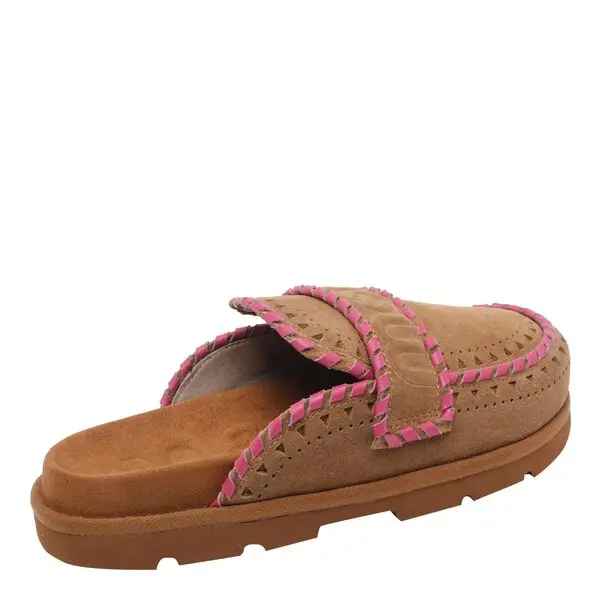 Mou Bio Perforated Mules - Cognac