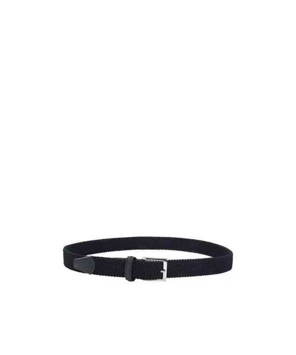 Kiton Elastic Leather Belt - Black