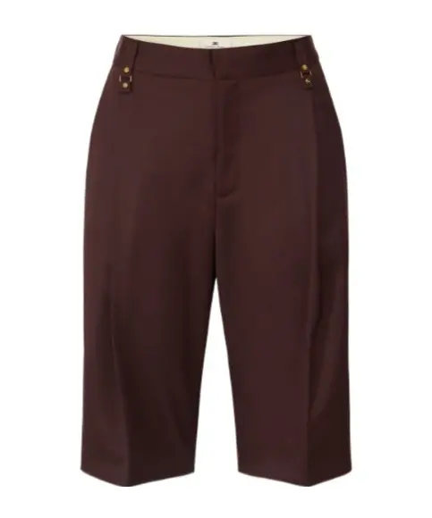 Elisabetta Franchi Pleated Bermuda Shorts - Cocoa