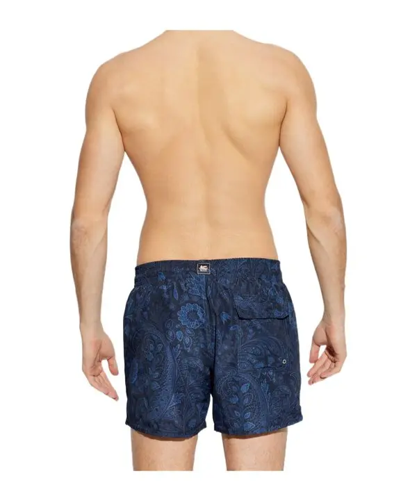 Etro Paisley Print Swim Shorts - Blue