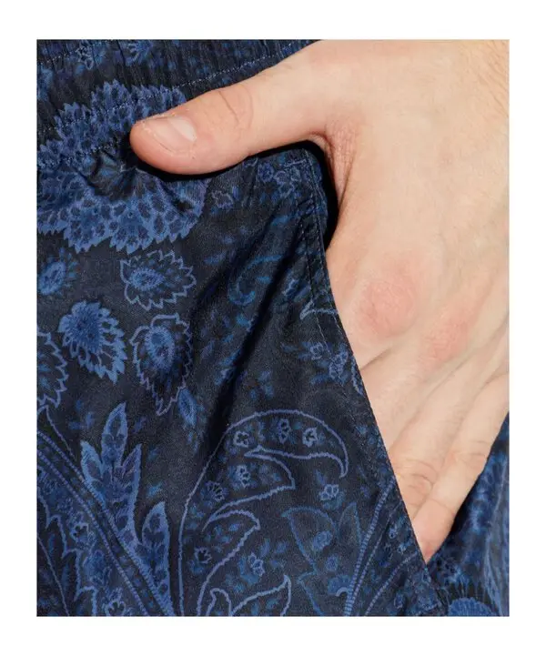Etro Paisley Print Swim Shorts - Blue