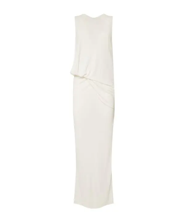 Jacquemus La Robe Peplo Longue Draped Long Dress