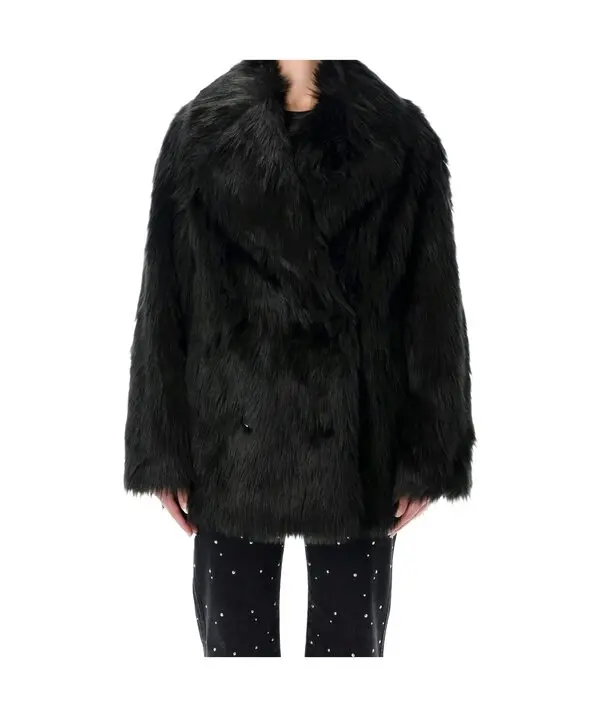 STAND STUDIO Katalina Faux Fur Coat - Black