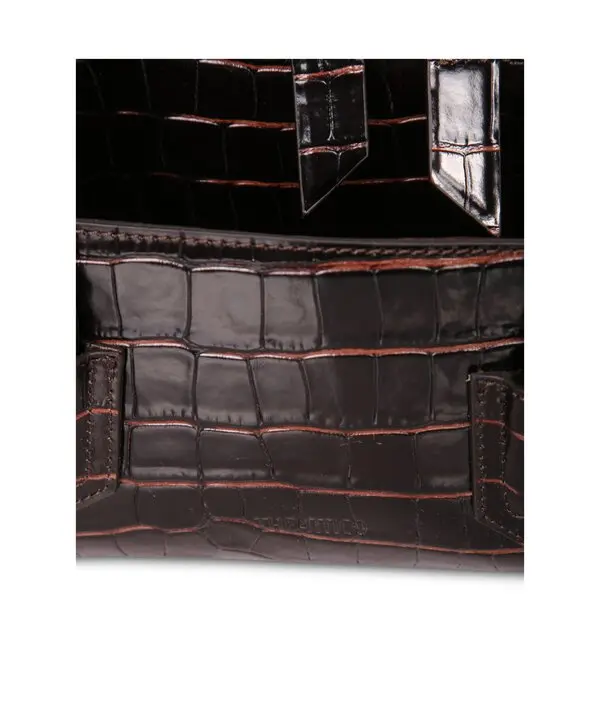 Attico Croc Effect Double Handle Handbag