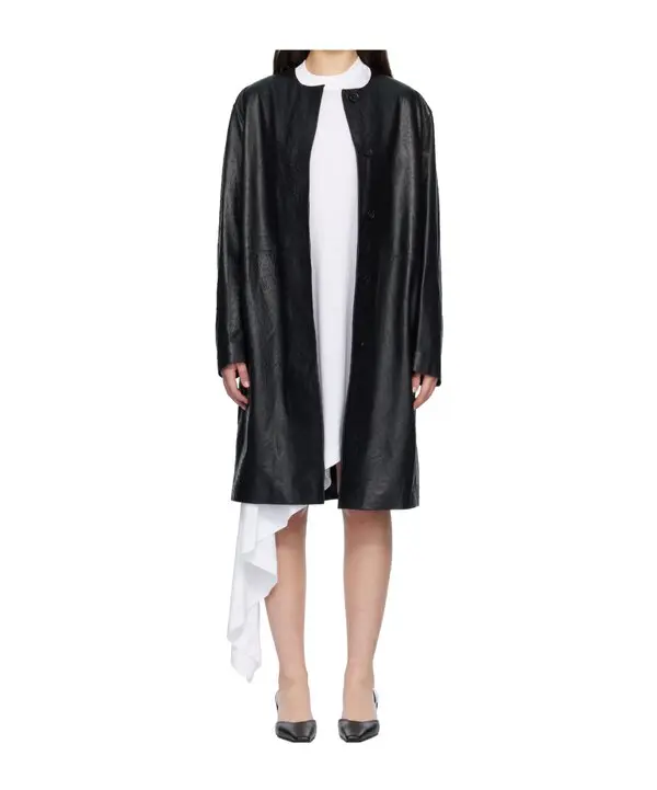Loulou De Saison Yari Leather Coat - Black