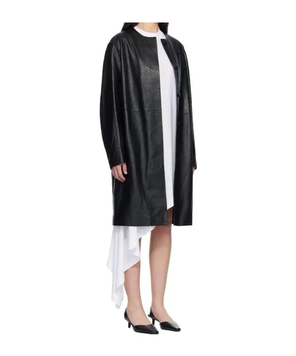 Loulou De Saison Yari Leather Coat - Black