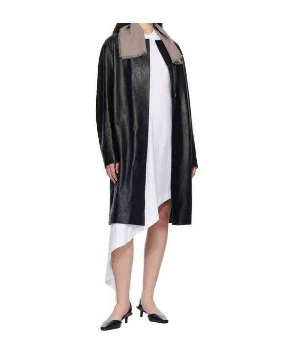 Loulou De Saison Yari Leather Coat - Black