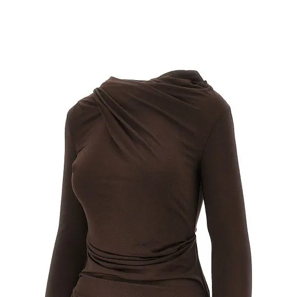 ENTIRE STUDIOS Draped Long-sleeve Top - Black
