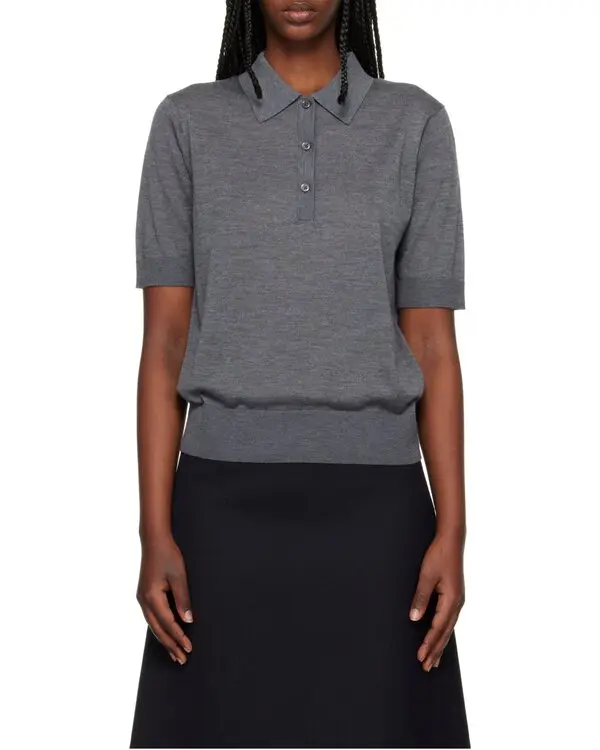 Loulou De Saison Short-sleeved Knit Polo Shirt