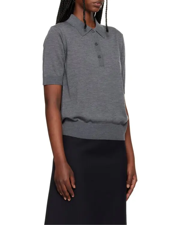 Loulou De Saison Short-sleeved Knit Polo Shirt