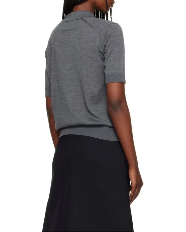 Loulou De Saison Short-sleeved Knit Polo Shirt