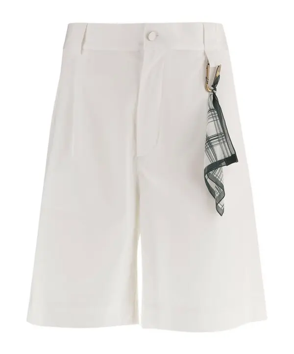 DARKPARK Wide-legged Belted Shorts - White
