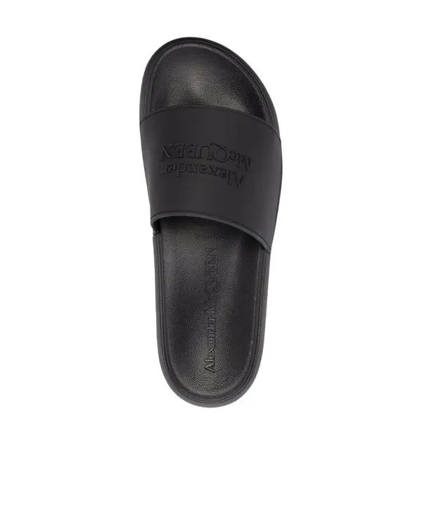 Alexander McQueen Embossed Logo Slides - Black