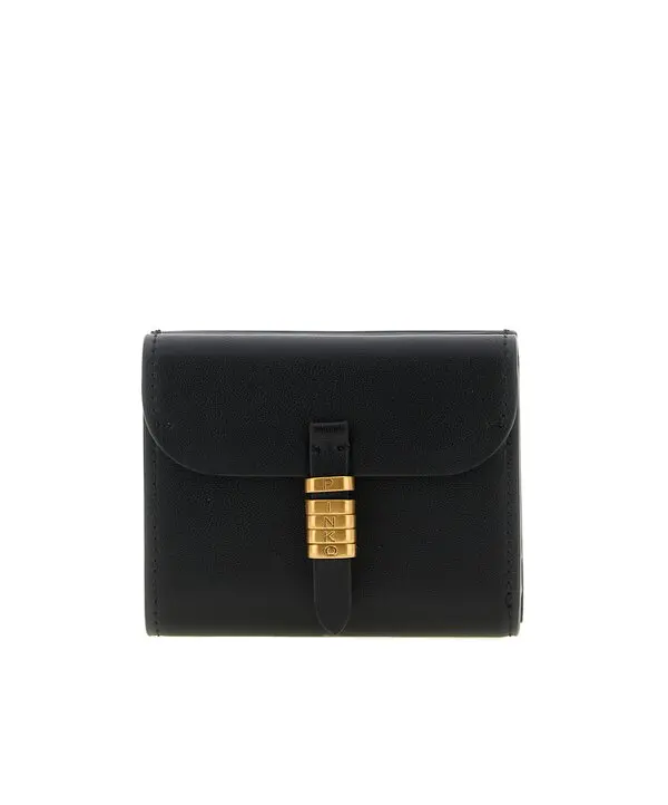 Pinko Buckle-detailed Folded Saddle Wallet - Black
